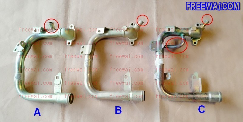 engine water inlet steel pipe for Isuzu 4JA1 4JB1 4JB1-T on ELF truck ...