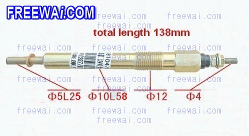 glow plug for Isuzu 4BC2 4BD1 4BE1 4HF1 / ChaoChai CY4100 CY4102 CY4105 ...